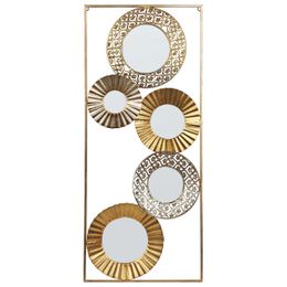 Beliani WANDDEKORATION Metall gold mit Spiegelelementen Maicoba
