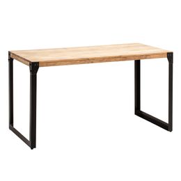 KADIMA DESIGN ESSTISCH Massivholz Metall Rechteckig Industrial, Akazie 120x60x76 cm