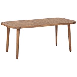 Beliani GARTENTISCH Heller Holzfarbton Paraggi