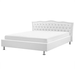 Beliani BETT 180/200cm Wei&szlig; Metz
