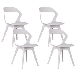 Beliani ST&Uuml;HLEN 4er-Set Taupe Lachania