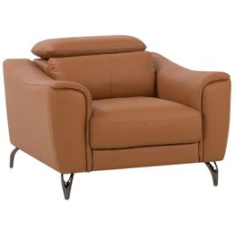 Beliani SESSEL Leder goldbraun Narwik