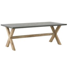 Beliani GARTENTISCH Faserzement grau 200/100 cm Olbia