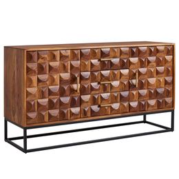 KADIMA DESIGN SIDEBOARD &ndash; Massivholz, 145x81x45 cm, Industrial-Stil, Metallgestell