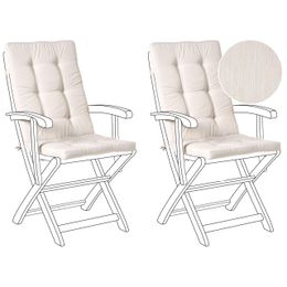 Beliani SITZAUFLAGEN 2er-Set Hellbeige 42/95 cm Maui Premium