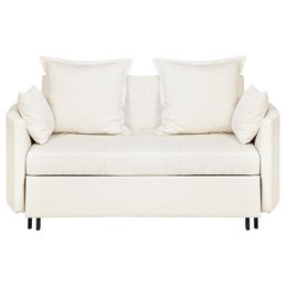 Beliani 2-SITZER-SCHLAFSOFA Polsterbezug Beige Hovin