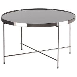 Beliani COUCHTISCH Glass chwarz/silber 63cm Lucea