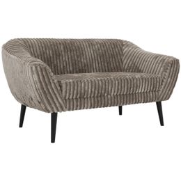 2-SITZER-SOFA PIRS - Hellbraun Cord - Schwarze Beine