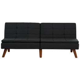 Beliani 3-SITZER-SCHLAFSOFA schwarz/dunkelbraun Ronne