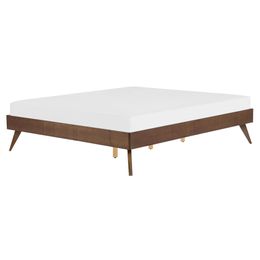 Beliani BETT 160/200cm Dunkler Holzfarbton Berric