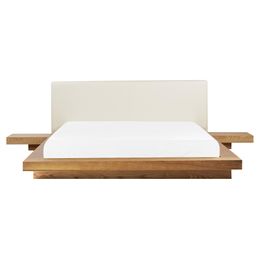 Beliani BETT mit Lattenrost 160x200 cm Heller Holzfarbton Zen
