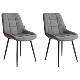 Beliani ESSZIMMERSTUHL 2er-Set Grau Melrose