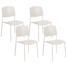 Beliani ESSZIMMERSTUHL 4er-Set Kunststoff Beige Astoria