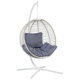 Beliani H&Auml;NGESESSEL mit Gestell Flechtseil wei&szlig; 98/100 cm Arco
