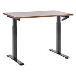 Beliani SCHREIBTISCH braunschwarz 120/72 cm manuell h&ouml;henverstellbar Destin III