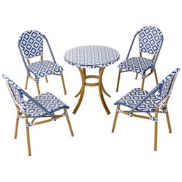 Beliani GARTENM&Ouml;BEL-SET 4-Sitzer Naturfarben Rifreddo