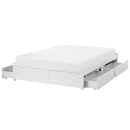 Beliani BETT 140/200 cm Wei&szlig; Brux