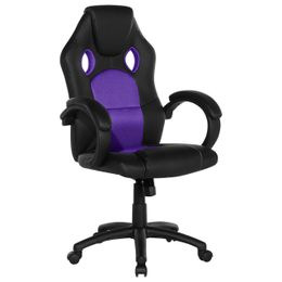 Beliani GAMINGSTUHL Kunstleder Schwarz/Violett Fighter