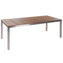 Beliani GARTENTISCH Heller Holzfarbton Viareggio