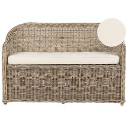 Beliani GARTENSOFA 2-Sitzer Naturfarben Susua