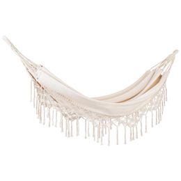 Beliani H&Auml;NGEMATTE Baumwolle beige Rocca
