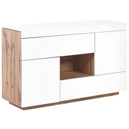 Beliani SCHREIBTISCHKOMBINATION wei&szlig; 120/42/77 cm Goran