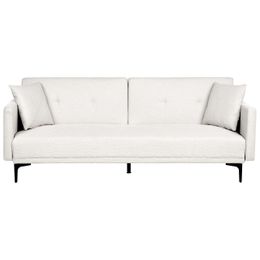 Beliani 3-SITZER-SCHLAFSOFA hellbeige/schwarz Lucan