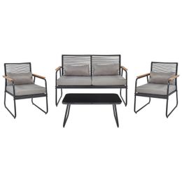 Beliani LOUNGE SET 4-Sitzer Metal schwarz Pomonte