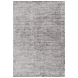 KADIMA DESIGN VISKOSETEPPICH handgewebt BARI, einfarbig, Silber, 120 x 170 cm