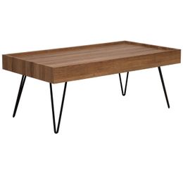 Beliani COUCHTISCH dunkler Holzfarbton rechteckig 100/60 cm Welton