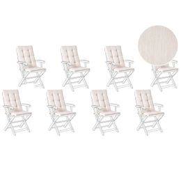 Beliani SITZAUFLAGEN 8er-Set Hellbeige 42/95 cm Maui Premium