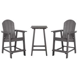 Beliani BISTRO-SET 2-Sitzer Grau Adirondack