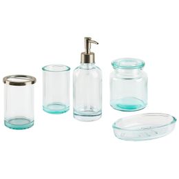 Beliani BADEZIMMER Set 5-teilig Glas mintgr&uuml;n Amarga