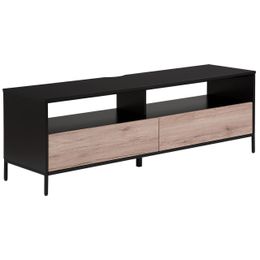 Beliani TV-M&Ouml;BEL Schwarz, Hellbraun SYDNEY 42/150/52 cm