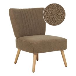 Beliani SESSEL Boucl&eacute; Braun Vaasa