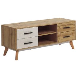 Beliani TV-M&Ouml;BEL Hellbraun, Wei&szlig; FLORIDA 40/120/49 cm