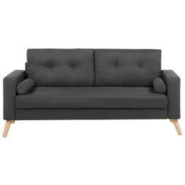 Beliani 2-SITZER-SOFA Polsterbezug Dunkelgrau Kalmar