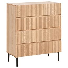 Beliani KOMMODE mit 4 Schubladen Naturfarbene Esche Blythe