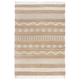 KADIMA DESIGN TEPPICH aus Jute handgewebt WHARFE in Braun-Beige, geometrisch, 160 x 230 cm
