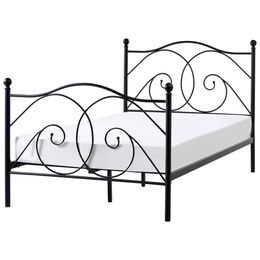 Beliani BETT mit Lattenrost 120/200 cm Schwarz Dinard