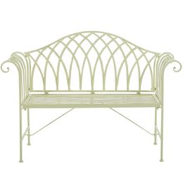 Beliani GARTENBANK Metall hellgr&uuml;n 130 cm Milazzo