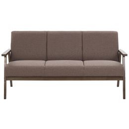 Beliani 3-SITZER-SOFA Polsterbezug Braun Asnes