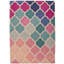 KADIMA DESIGN WOLLTEPPICH DERWENT, geometrisch, aus Wolle, Bunt, 200 x 290 cm