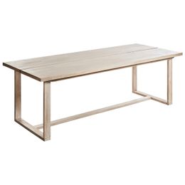 Beliani GARTENTISCH Heller Holzfarbton Azzanello
