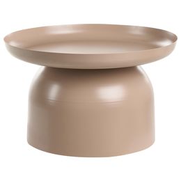 Beliani COUCHTISCH Metall Taupe Torrens