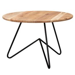KADIMA DESIGN COUCHTISCH Akazienholz mit Haarnadelgestell, Modernes Design, Gro&szlig;e Ablagefl&auml;che