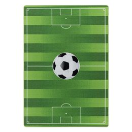KADIMA DESIGN KINDERTEPPICH TRAUN, mit Fu&szlig;ballfeld-Motiv, Gr&uuml;n, 160 x 230 cm