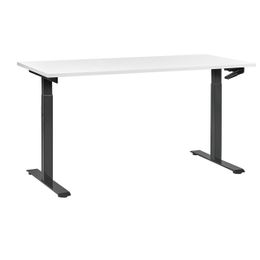 Beliani SCHREIBTISCH wei&szlig;schwarz 160/72 cm manuell h&ouml;henverstellbar Destin III