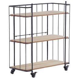 Beliani SERVIERWAGEN Heller Holzfarbton Gabbs