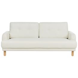 Beliani 3-SITZER-SOFA Stoff cremewei&szlig; Tuve